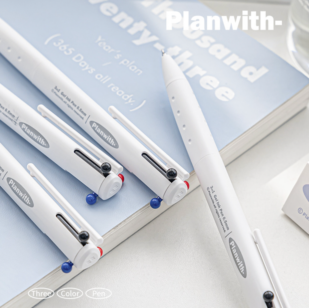 Planwith 3in1 Gel Ink Pen 0.5mm – Midori Gifts