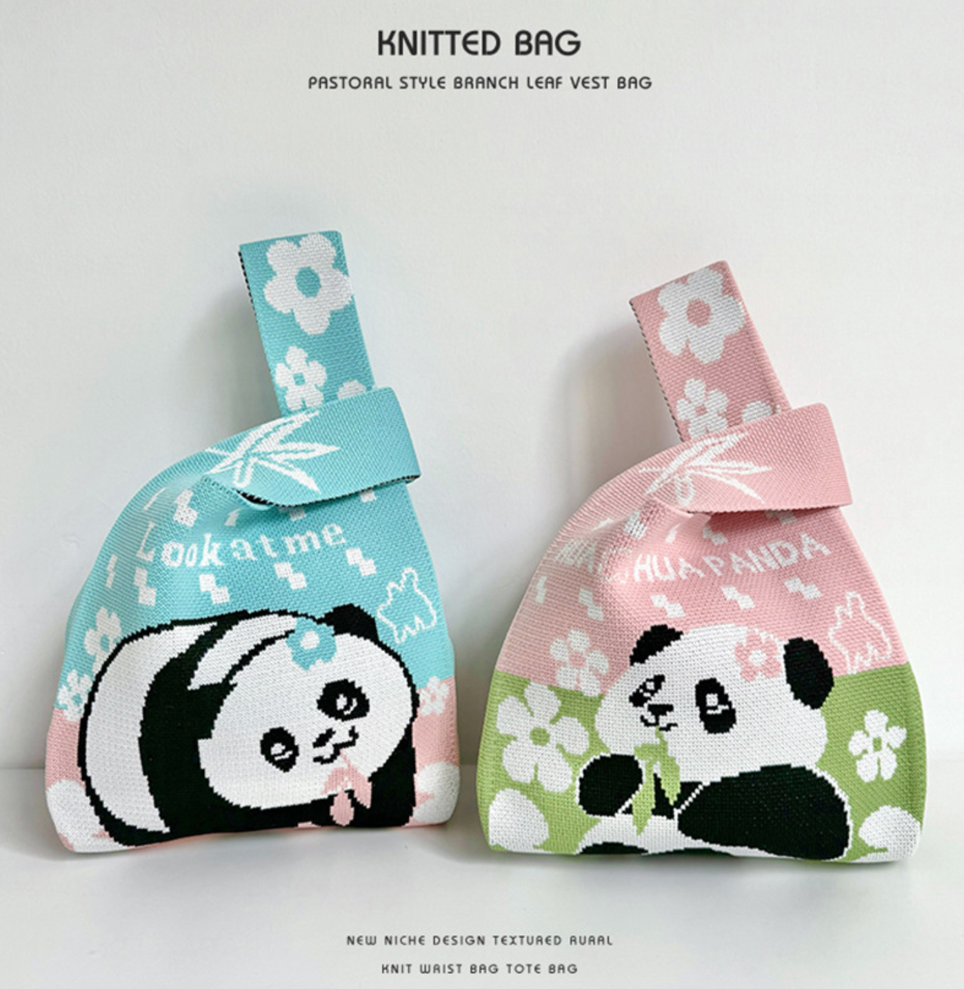 Panda Knit Bags – Midori Gifts