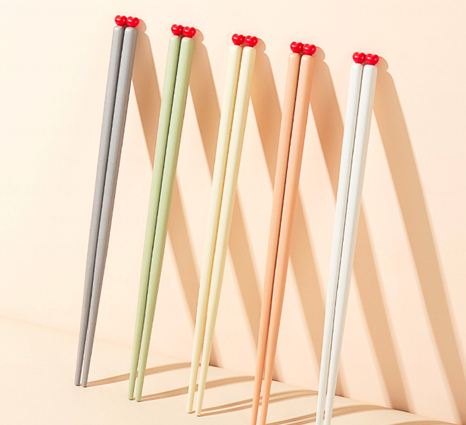 Red Heart Alloy Chopstick 5 Set – Midori Gifts