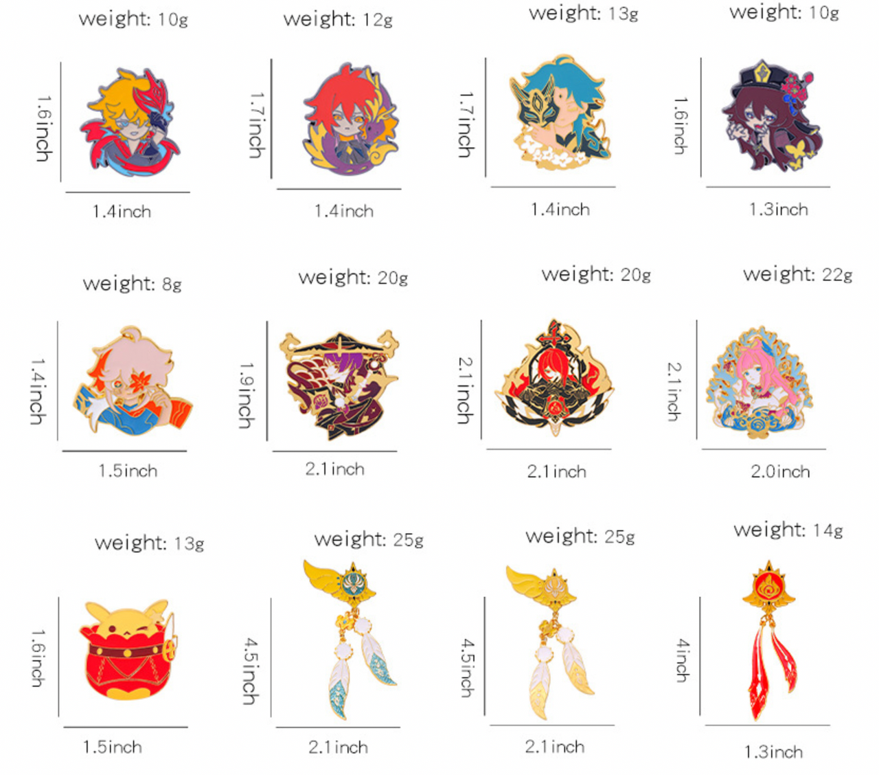 Genshin Impact Sign Pins – Midori Gifts
